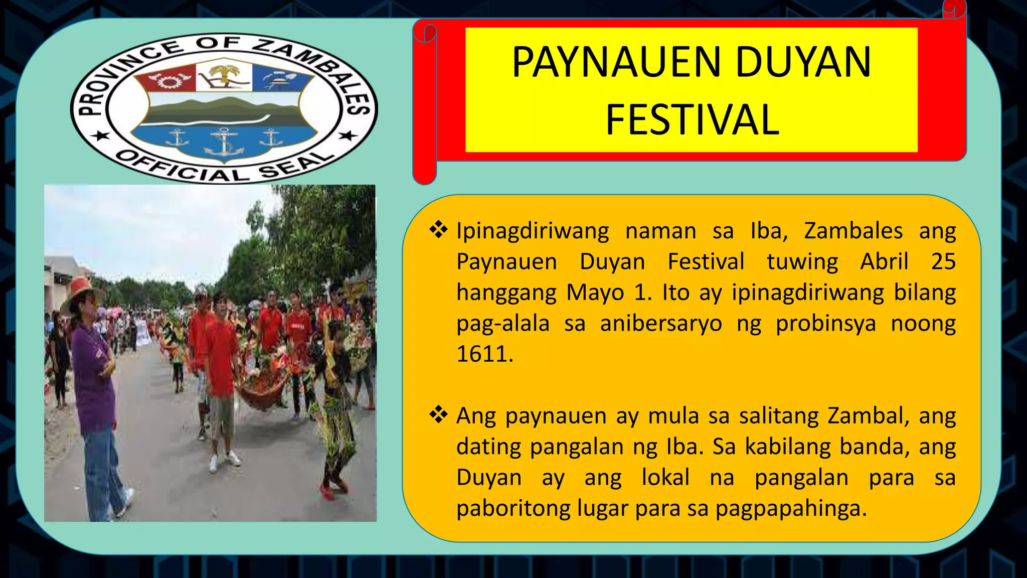 Araling Panlipunan 3 Yunit III Aralin 3 Ang Kultura ng Aming Lalawigan sa Region 3 o Gitnang ...