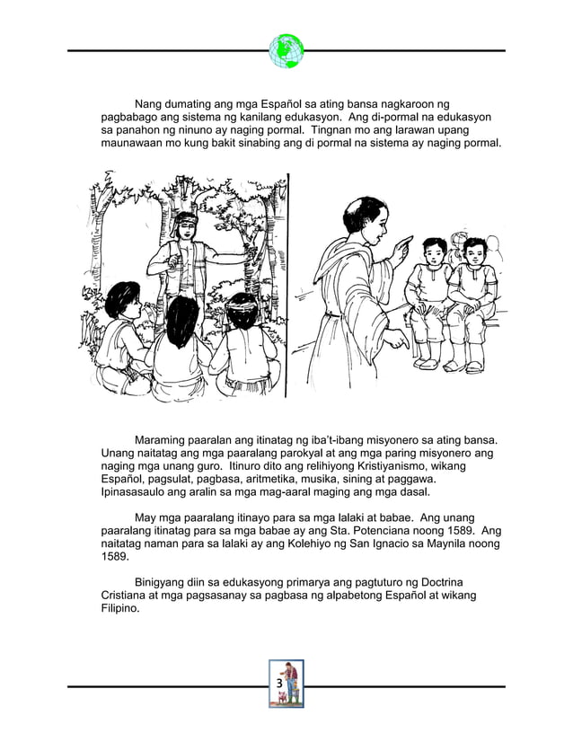 Araling Panlipunan 5 Ang Edukasyon noong Panahon ng Espanyol | PDF