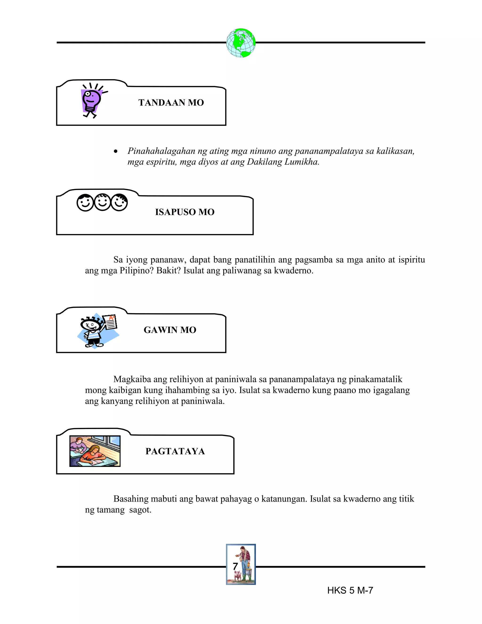 AP 5 Pananampalataya ng mga Sinaunang Pilipino | PDF