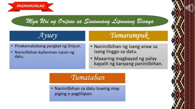 Araling panlipunan 5 antas ng pamumuhay ng mga sinaunang filipino | PPT Araling panlipunan 5 antas ng pamumuhay ng mga sinaunang filipino | PPT