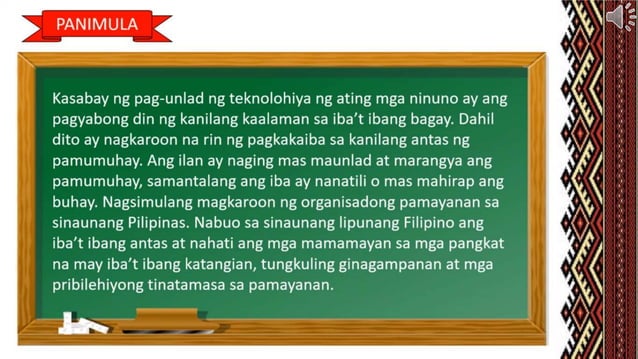 Araling panlipunan 5 antas ng pamumuhay ng mga sinaunang filipino | PPT Araling panlipunan 5 antas ng pamumuhay ng mga sinaunang filipino | PPT