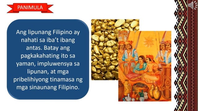 Araling panlipunan 5 antas ng pamumuhay ng mga sinaunang filipino | PPT Araling panlipunan 5 antas ng pamumuhay ng mga sinaunang filipino | PPT