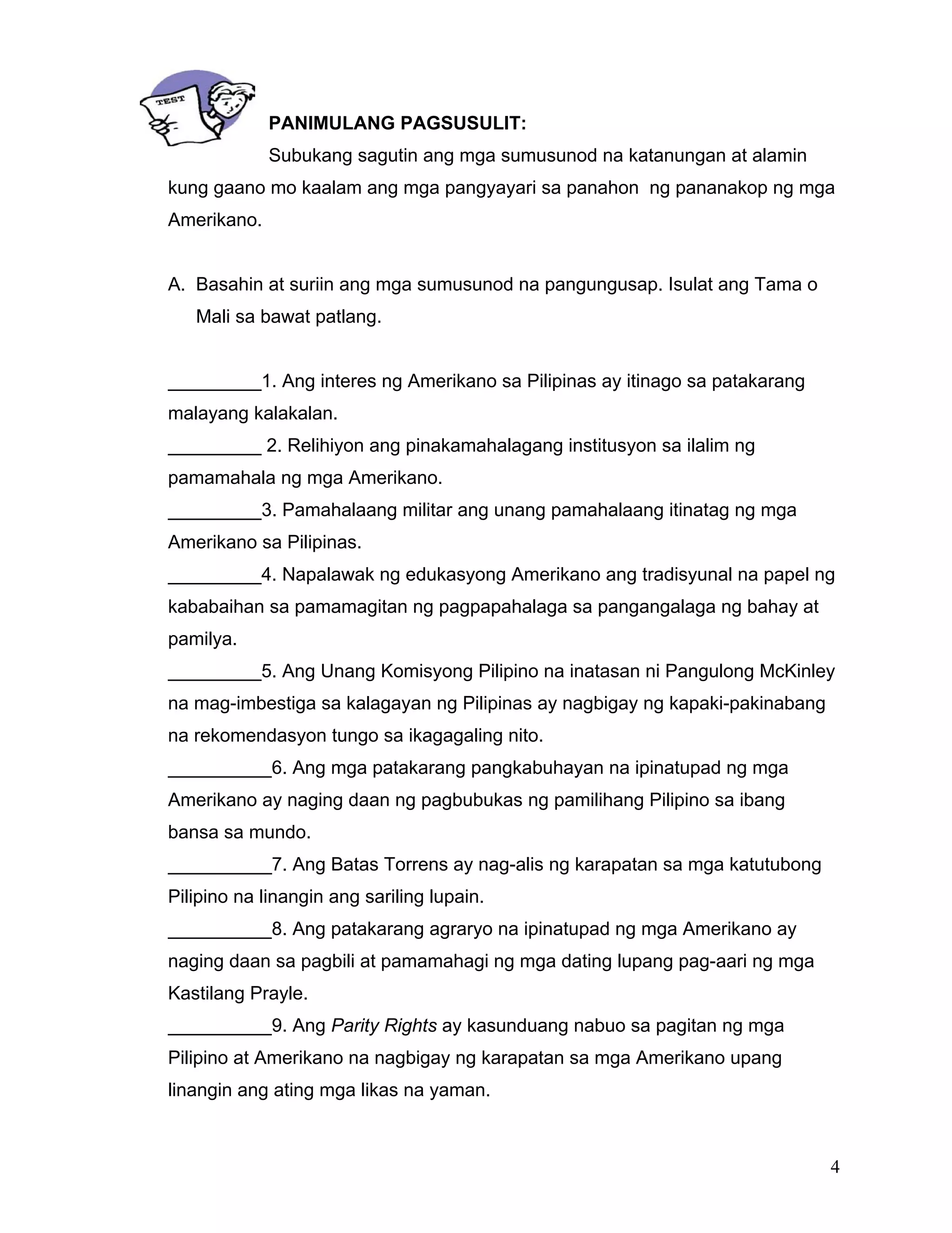 AP 6 Ang Pananakop ng mga Amerikano sa Pilipinas | PDF