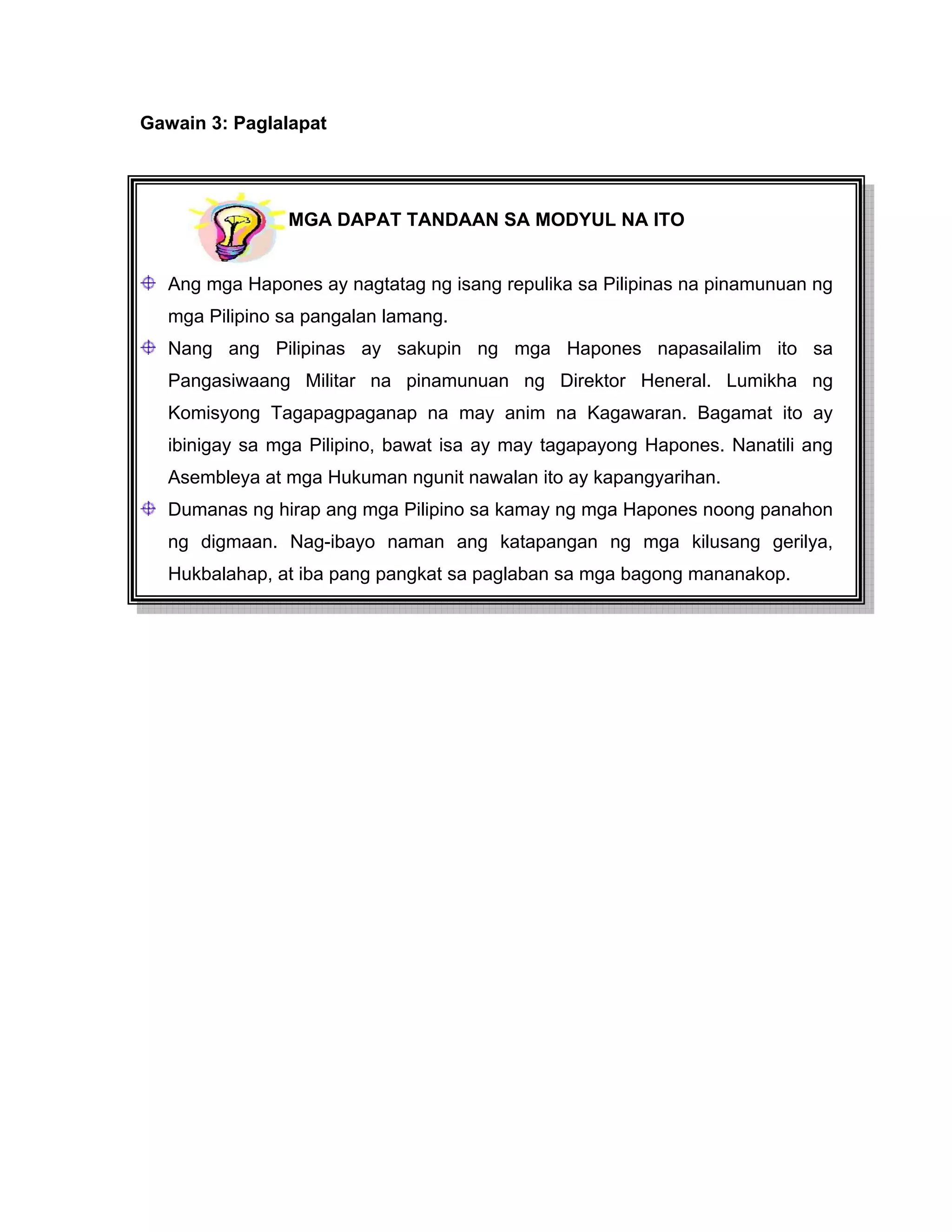 AP 6 Ang Pananakop ng mga Hapones sa Pilipinas | PDF