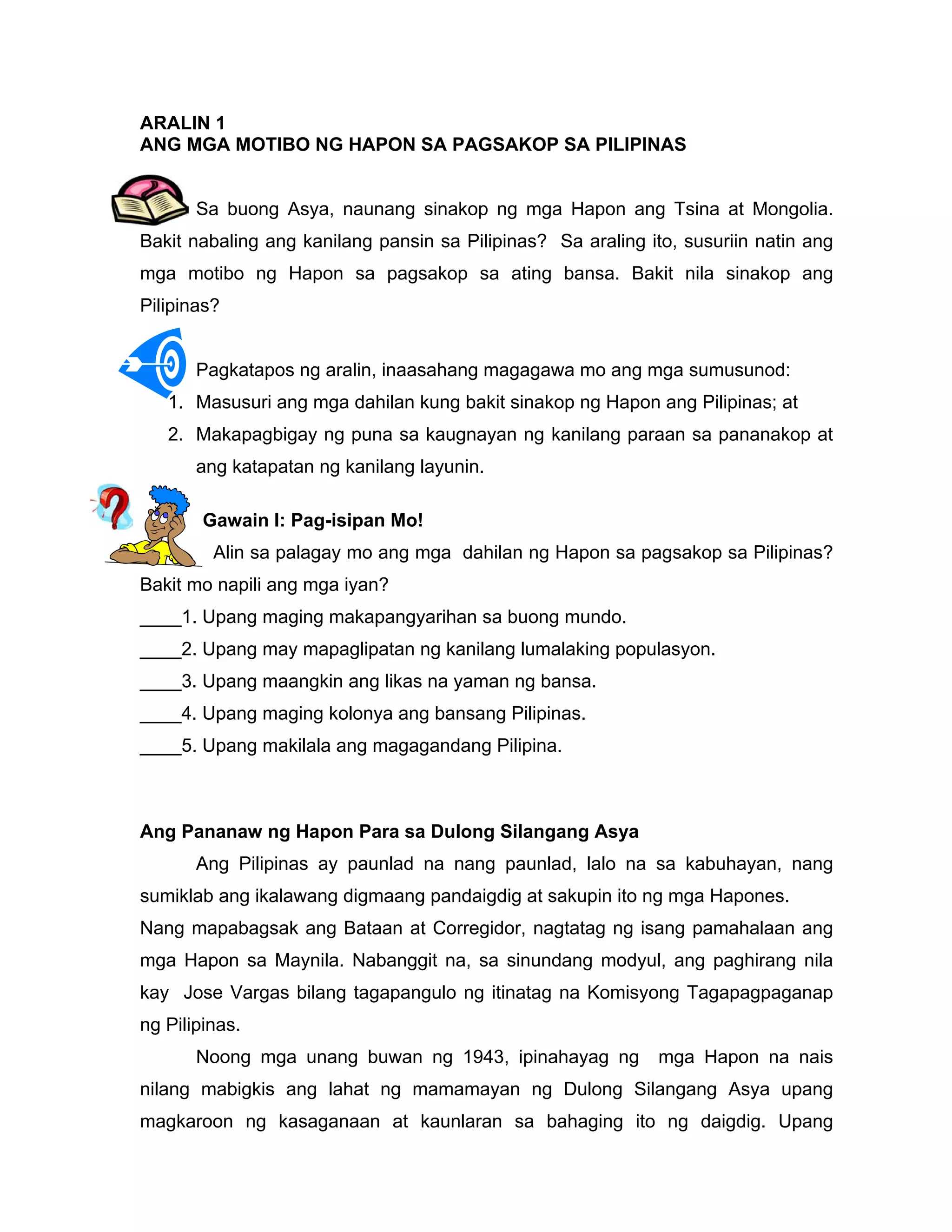 AP 6 Ang Pananakop ng mga Hapones sa Pilipinas | PDF