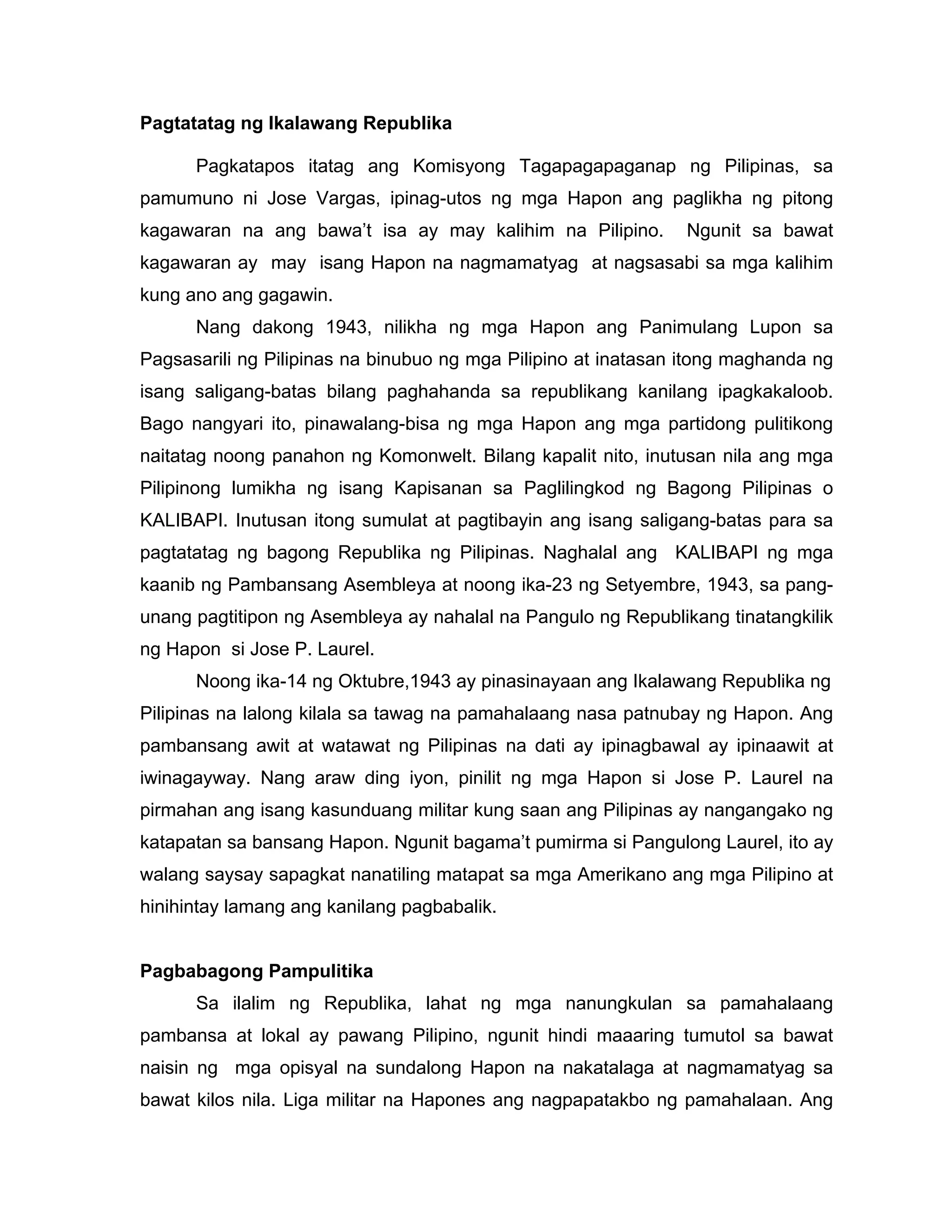 AP 6 Ang Pananakop ng mga Hapones sa Pilipinas | PDF