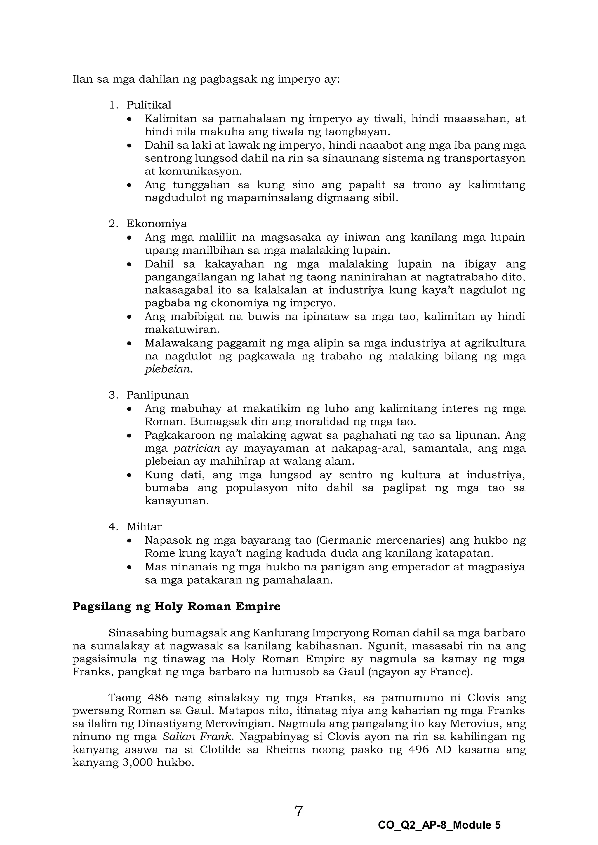 AralingPanlipunan8_Module5_Quarter2_Mga Pagbabagong Naganap sa Europa ...