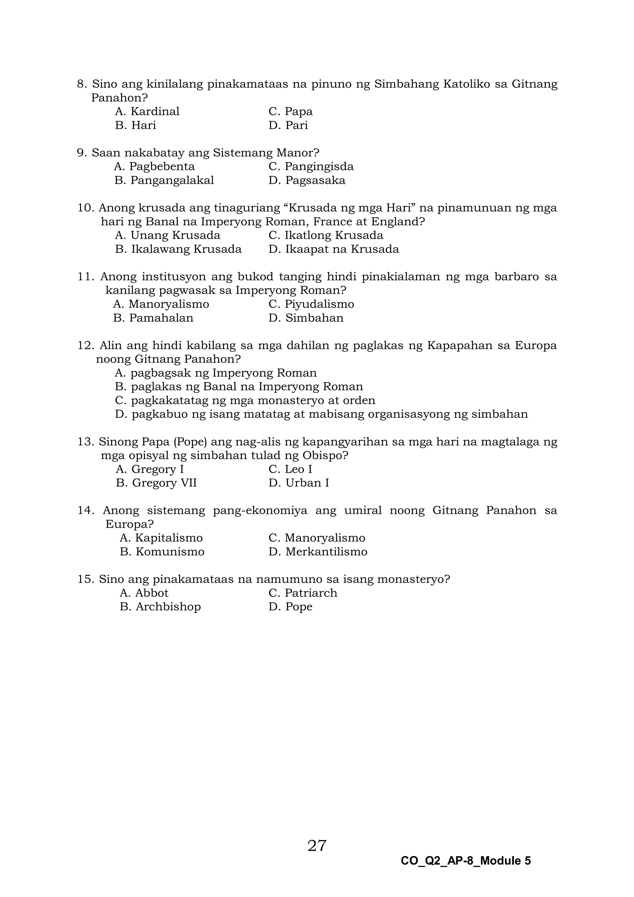 AralingPanlipunan8_Module5_Quarter2_Mga Pagbabagong Naganap sa Europa ...