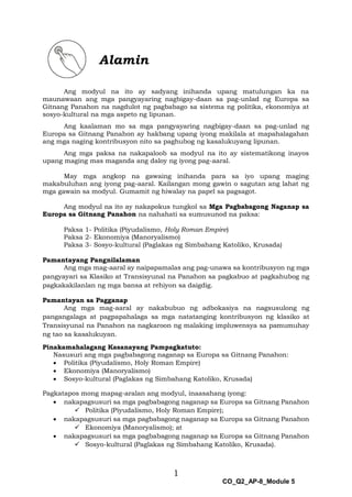 AralingPanlipunan8_Module5_Quarter2_Mga Pagbabagong Naganap sa Europa ...