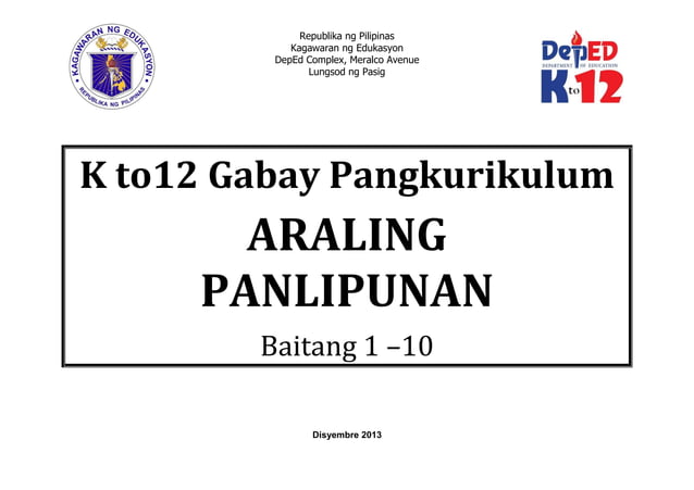 Araling Panlipunan K to 12 Curriculum Guide | PDF