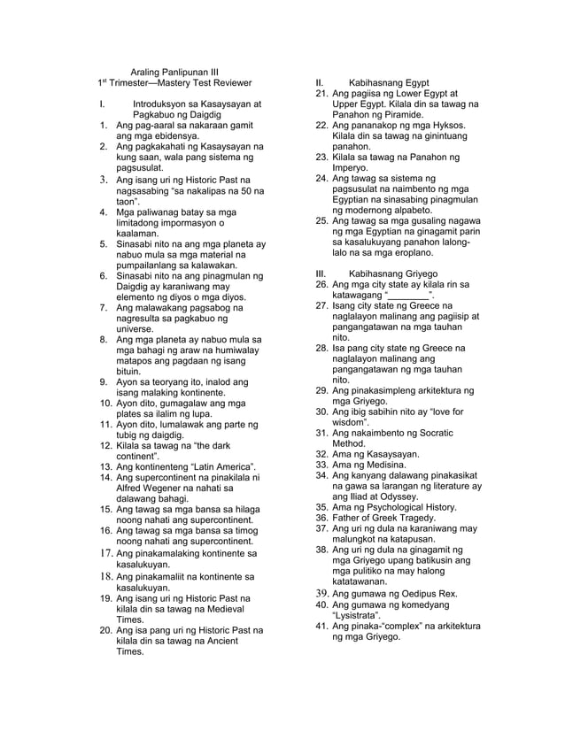 Araling panlipunan iii (3) | PDF