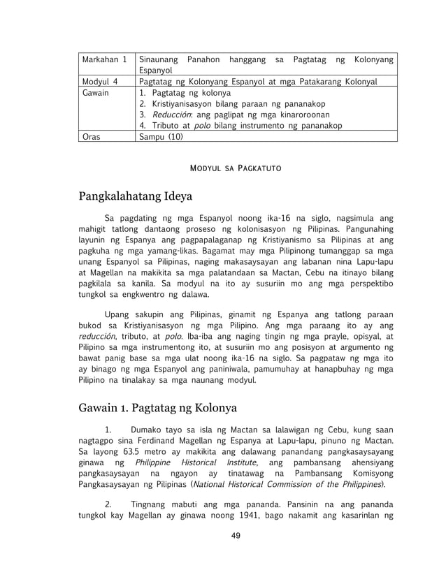 K TO 12 GRADE 7 LEARNING MODULE IN ARALING PANLIPUNAN