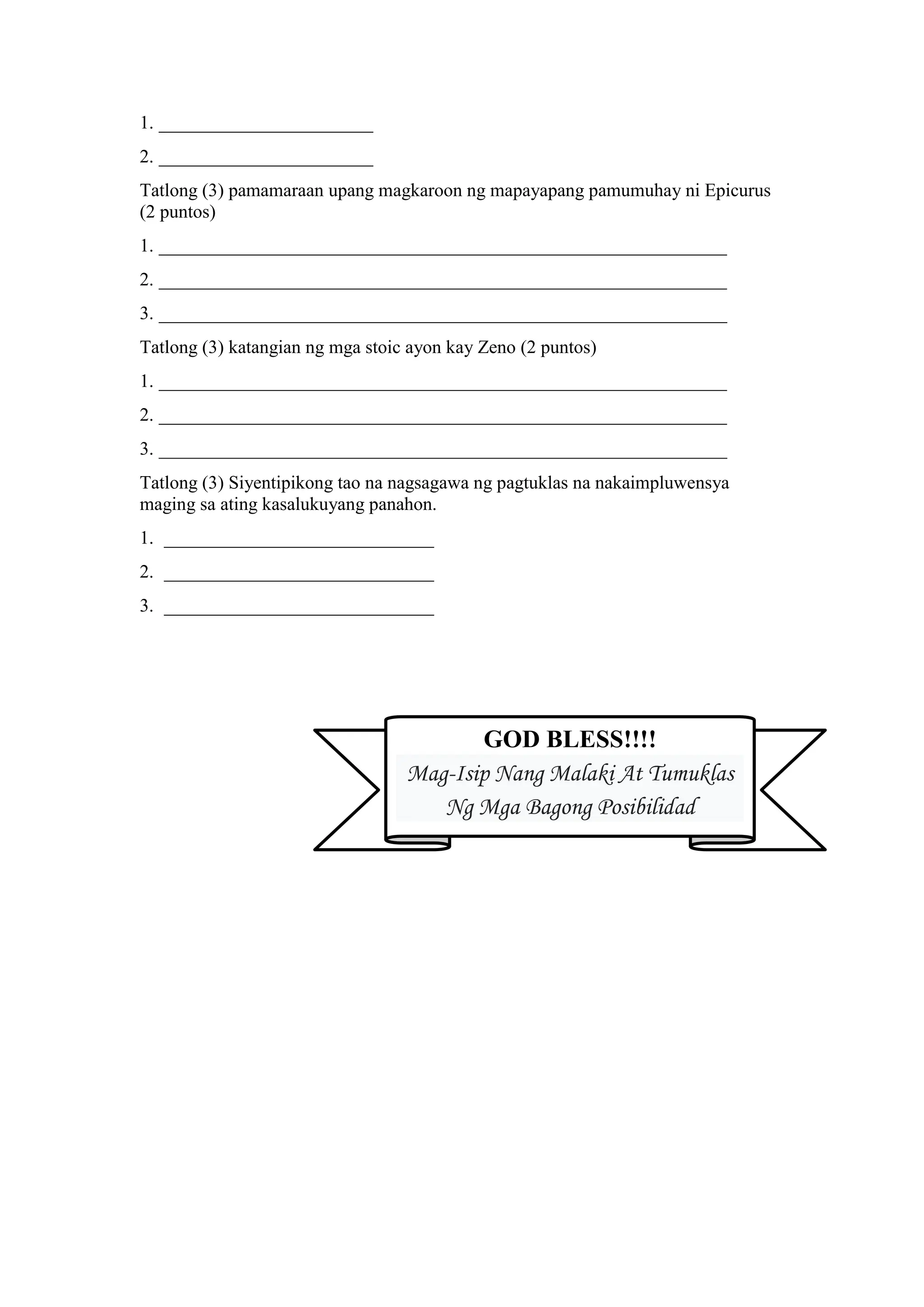 ARALING PANLIPUNAN pagsusulit halimbawa | PDF