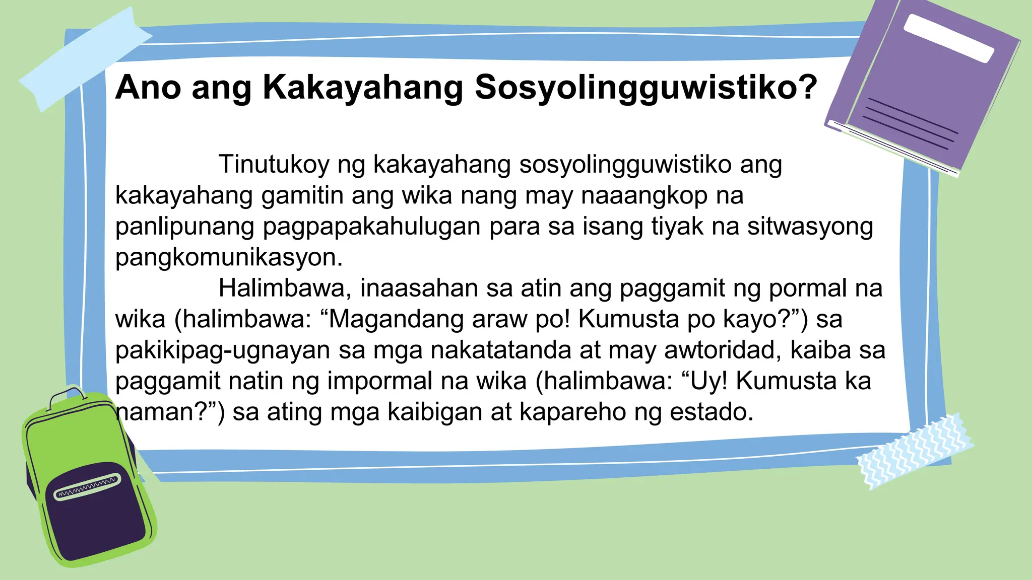 Aralin sa Kakayahang Sosyolingguwistiko. SHS Filipino Q2.pptx