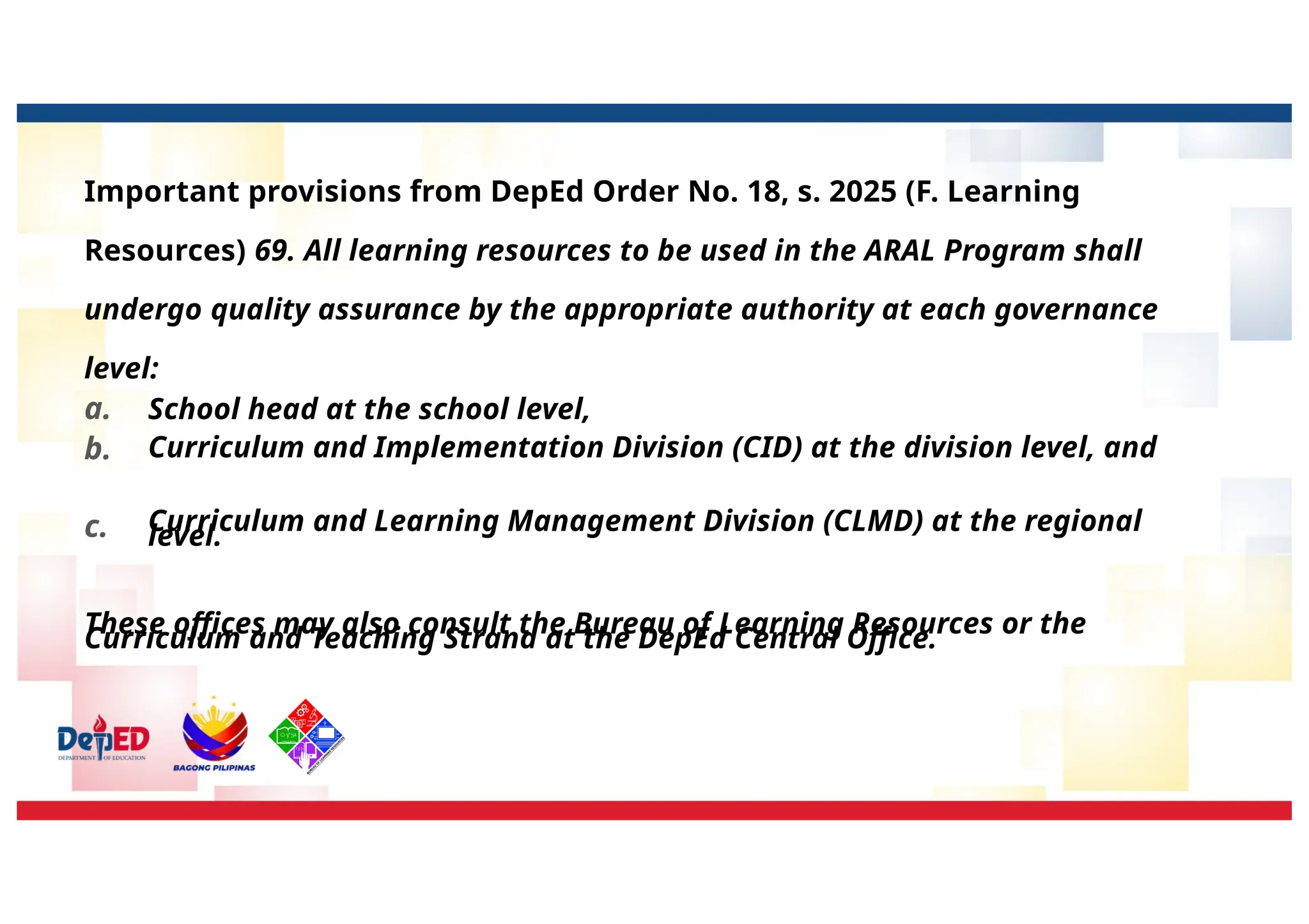 Implementing Guidelines for the ARAL Program | PPTX