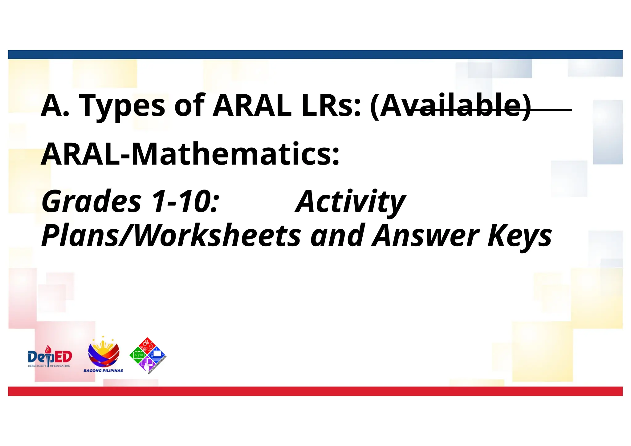 Implementing Guidelines for the ARAL Program | PPTX