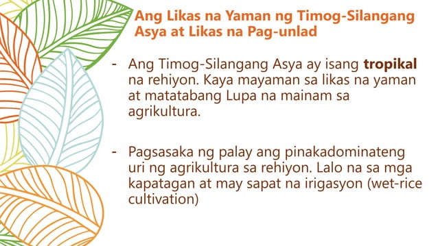Aral Pan 7 Quarter 1 Week 1 Ang Liksa na Yaman ng Timog-Silangang Asya at Likas na Pag-unlad | PPTX