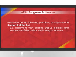 ACADEMIC RECOVERY AND ACCESSIBLE LEARNING (ARAL) PROGRAM ORIENTATION | PPTX