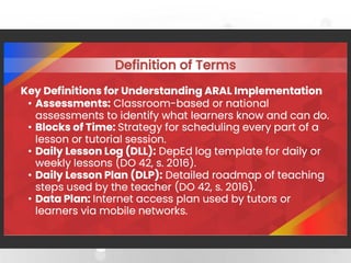 ACADEMIC RECOVERY AND ACCESSIBLE LEARNING (ARAL) PROGRAM ORIENTATION | PPTX