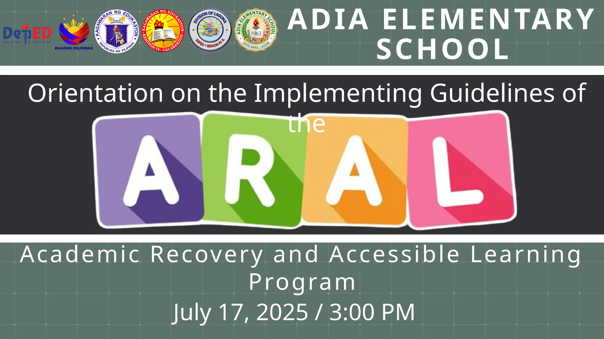 ARAL Program of Adia Elementary School-- | PPTX