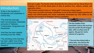 Aral sea - an ecological disater | PPT | Geography | Science
