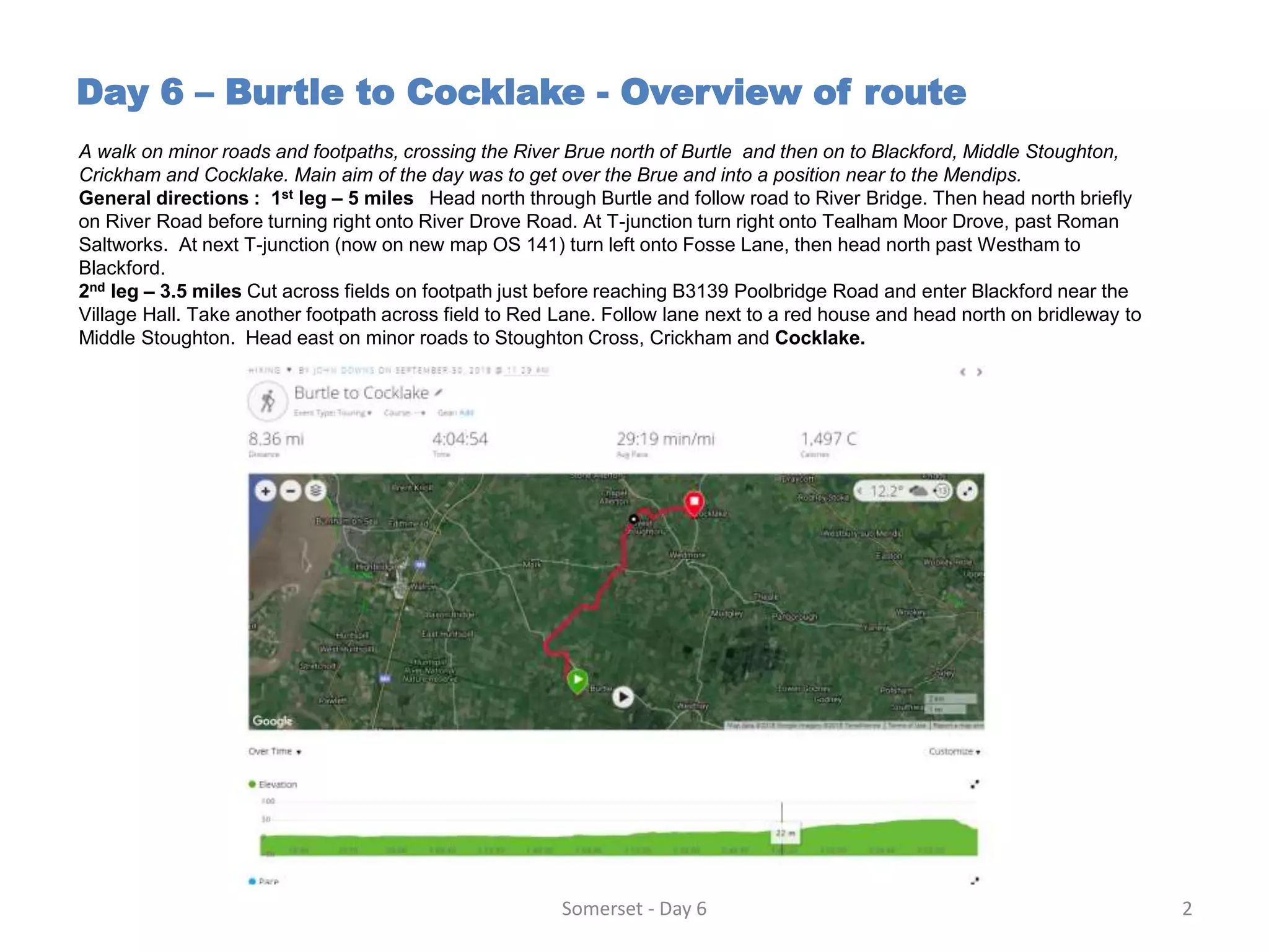 A Walk through Somerset - Day 6 - Burtle to Cocklake | PPTX