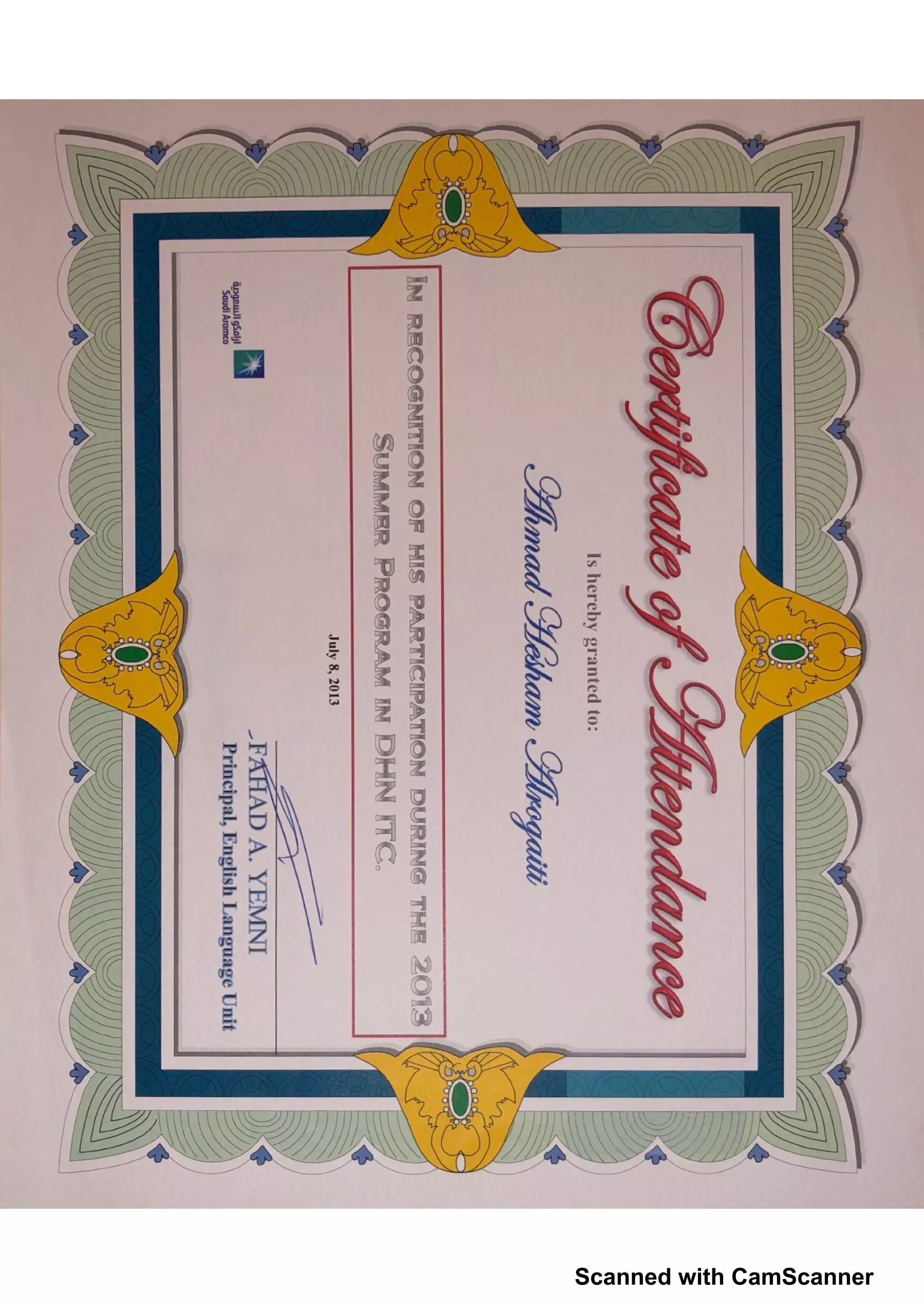 Aramco summer program | PDF | Business | Business and Finance