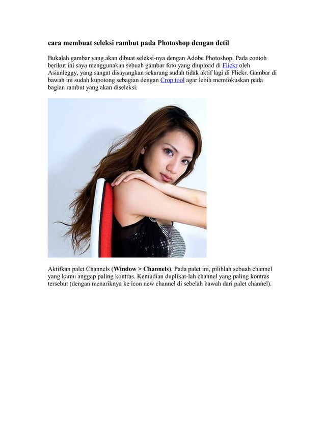Ara membuat seleksi rambut pada photoshop dengan detil | PDF