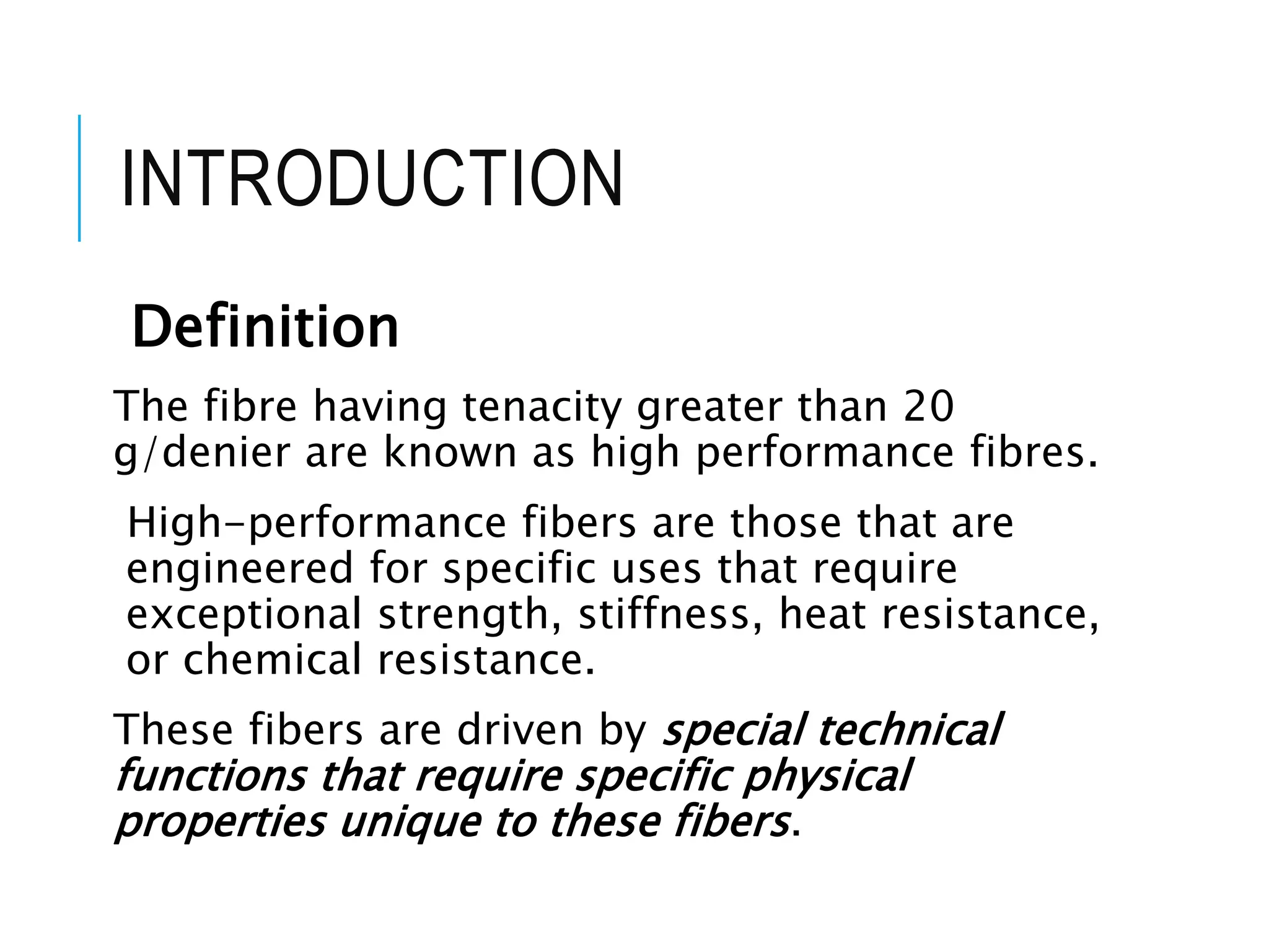 High Performance Fibers- Aramid fibers- Their Spinning Techniques- | PPTX
