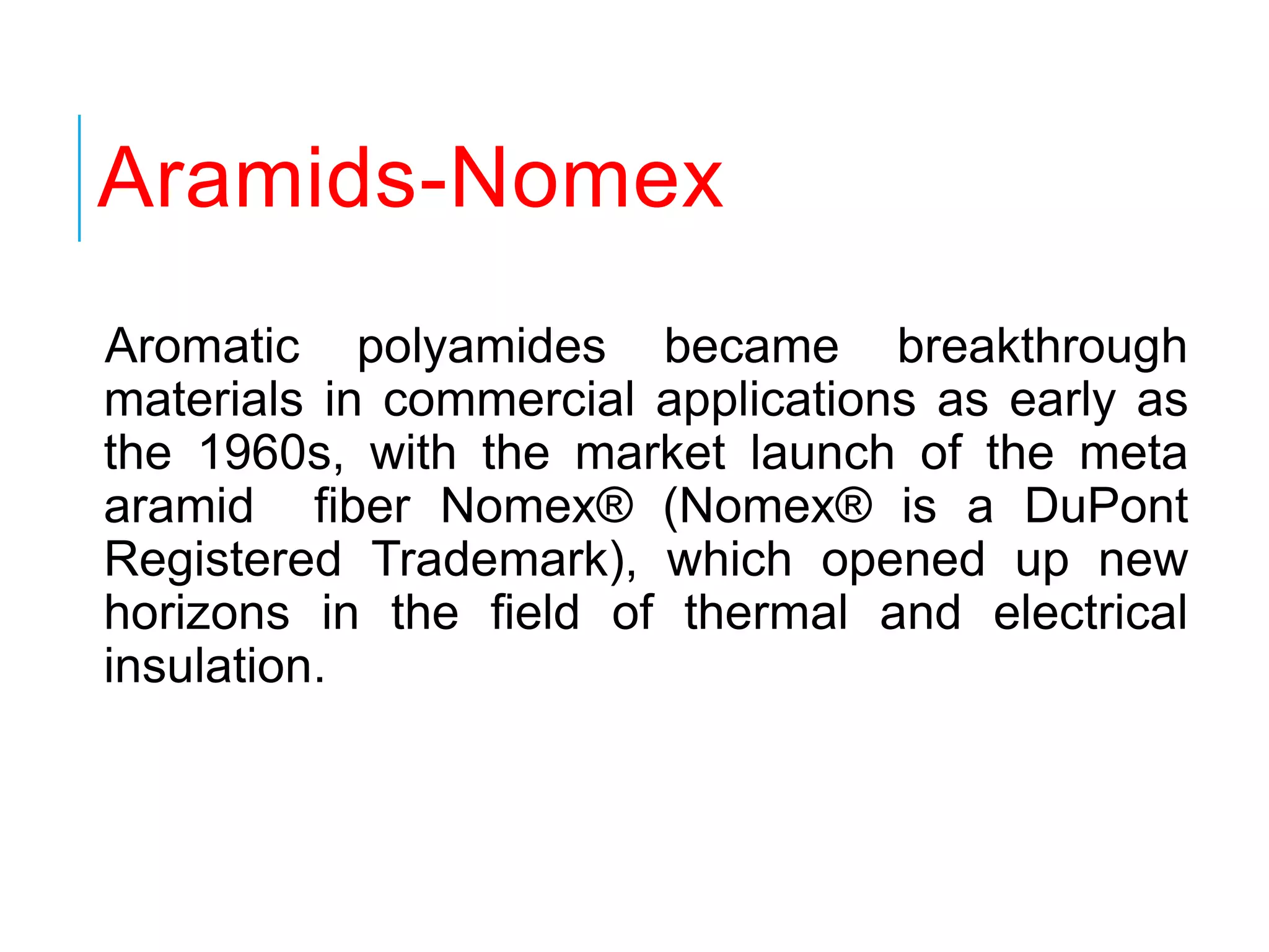 High Performance Fibers- Aramid fibers- Their Spinning Techniques- | PPTX