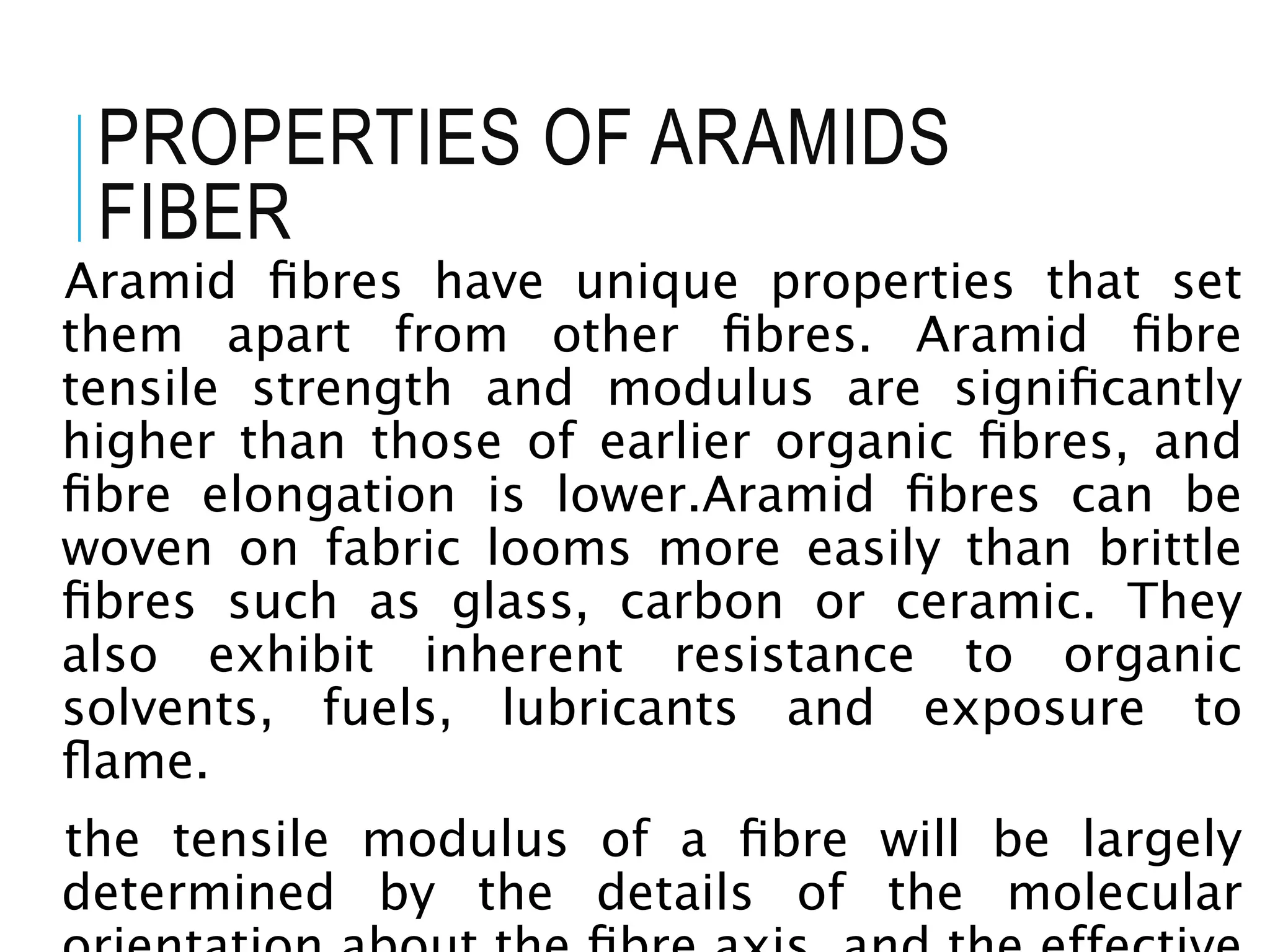 High Performance Fibers- Aramid fibers- Their Spinning Techniques- | PPTX