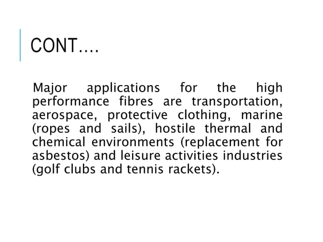 High Performance Fibers- Aramid fibers- Their Spinning Techniques ...