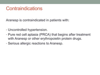 Aranesp (Darbepoetin alpha) drug . by ruaapptx | PPTX