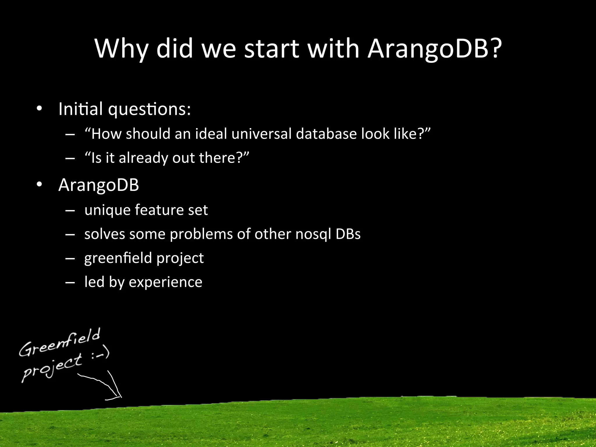 Introduction to ArangoDB (nosql matters Barcelona 2012) | PPT