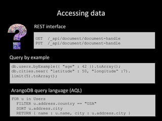 Introduction to ArangoDB (nosql matters Barcelona 2012) | PDF | Databases | Computer Software ...