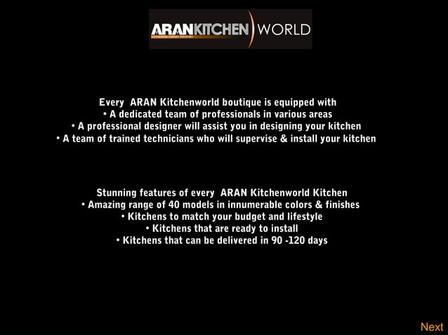 ARAN Kitchenworld Company profile | PPT