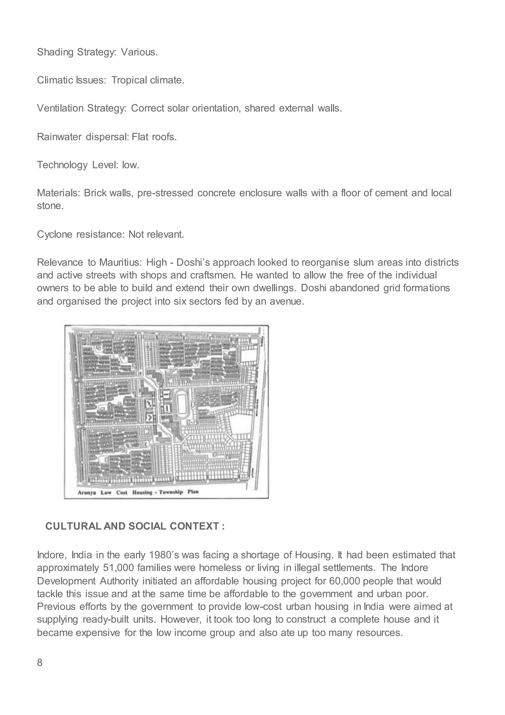 Aranya housing by b.v doshi | DOCX