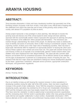 Aranya housing by b.v doshi | DOCX