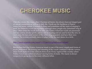 Arapaho & Cherokee music | PPTX