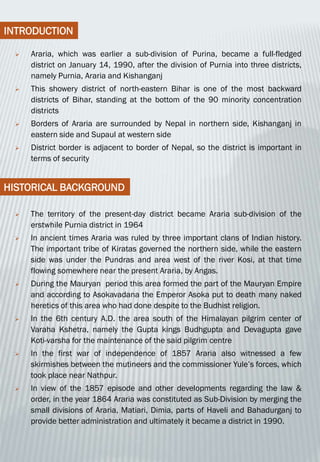 Araria District Profile | PPTX