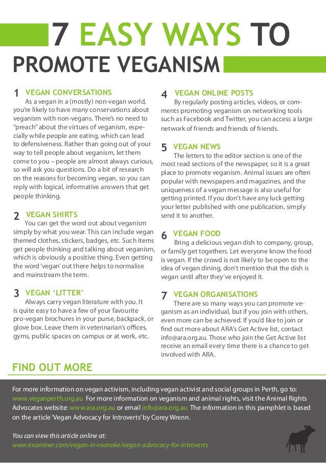 Ara's Guide to Vegan Activism - flyer by Animal Rights Advocates