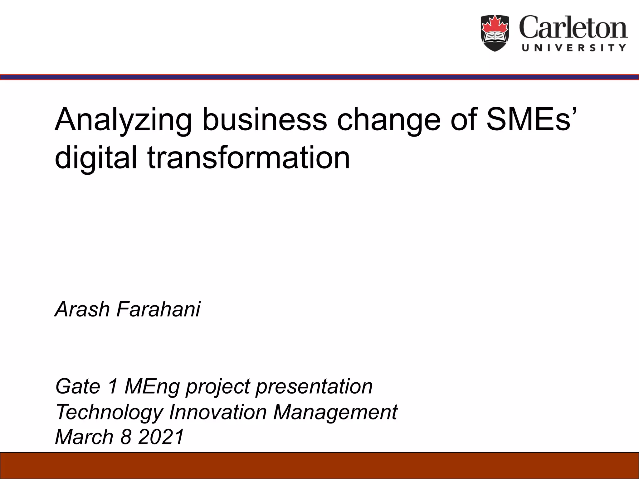 Analyzing business change of SMEs’ digital transformation | PPT