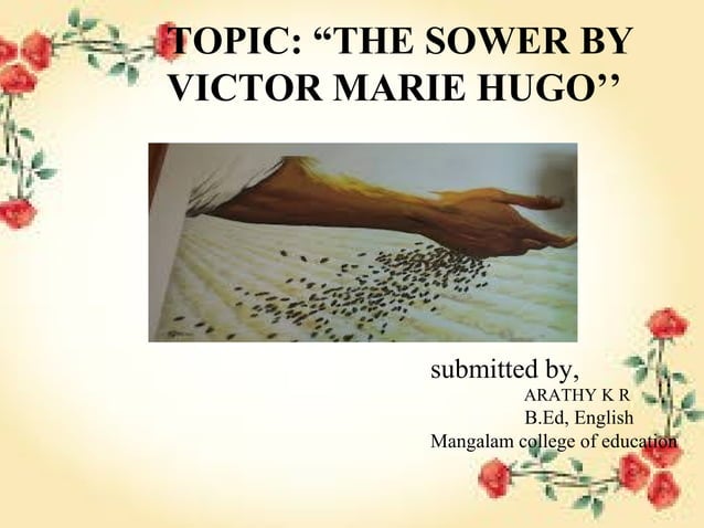 THE SOWER | PPT | Poetry | Books and Literature