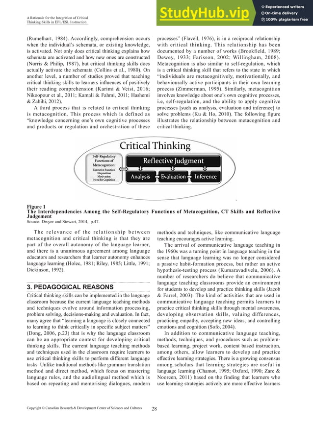 A Rationale For The Integration Of Critical Thinking Skills In EFL ESL Instruction | PDF ...