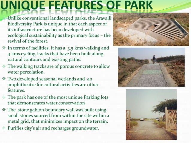 Aravalli bio diversity park | PPTX | Parks | Attractions
