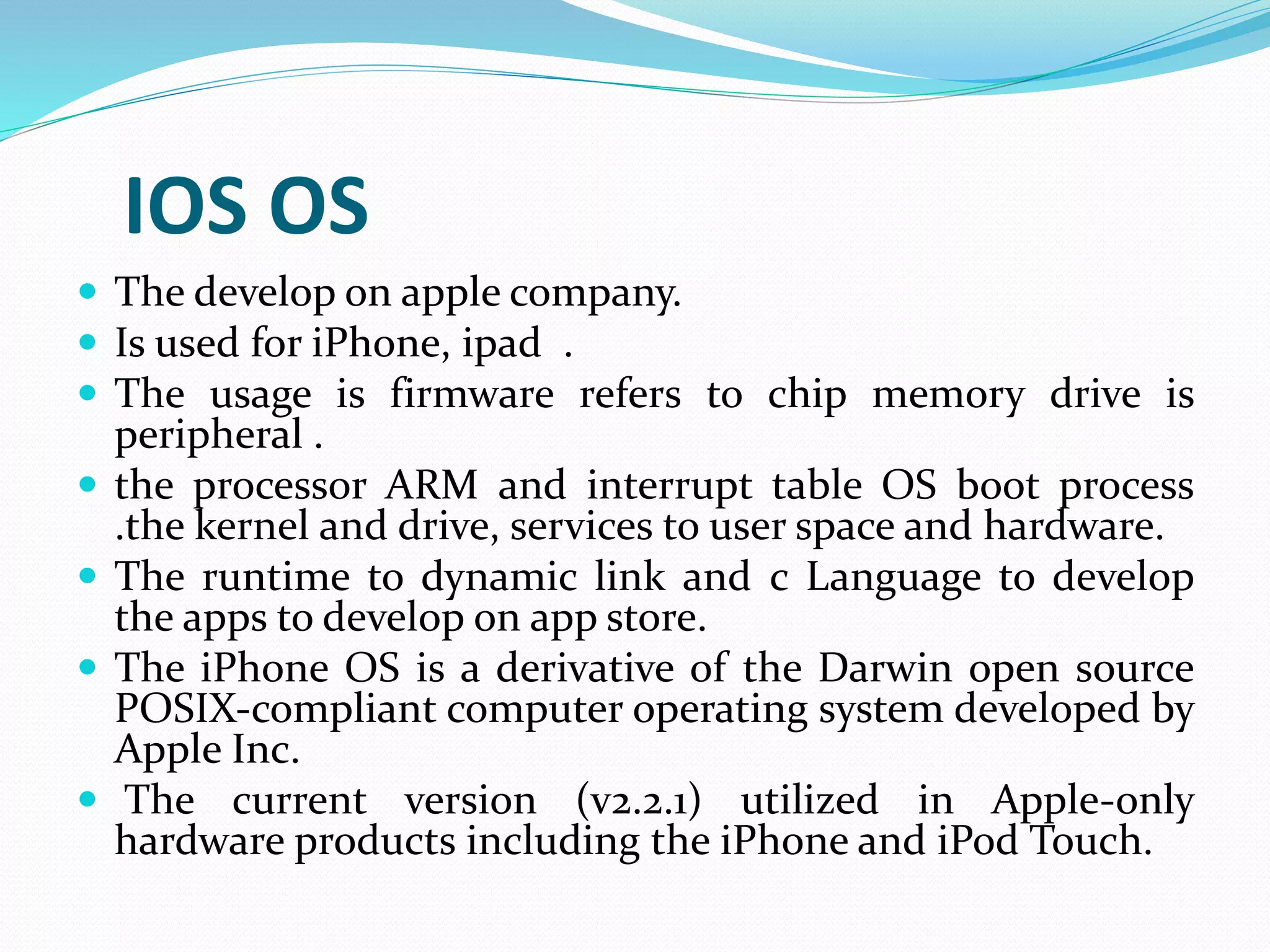 a study of evolutionary mobile operating system | PPTX