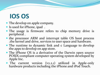 a study of evolutionary mobile operating system | PPTX