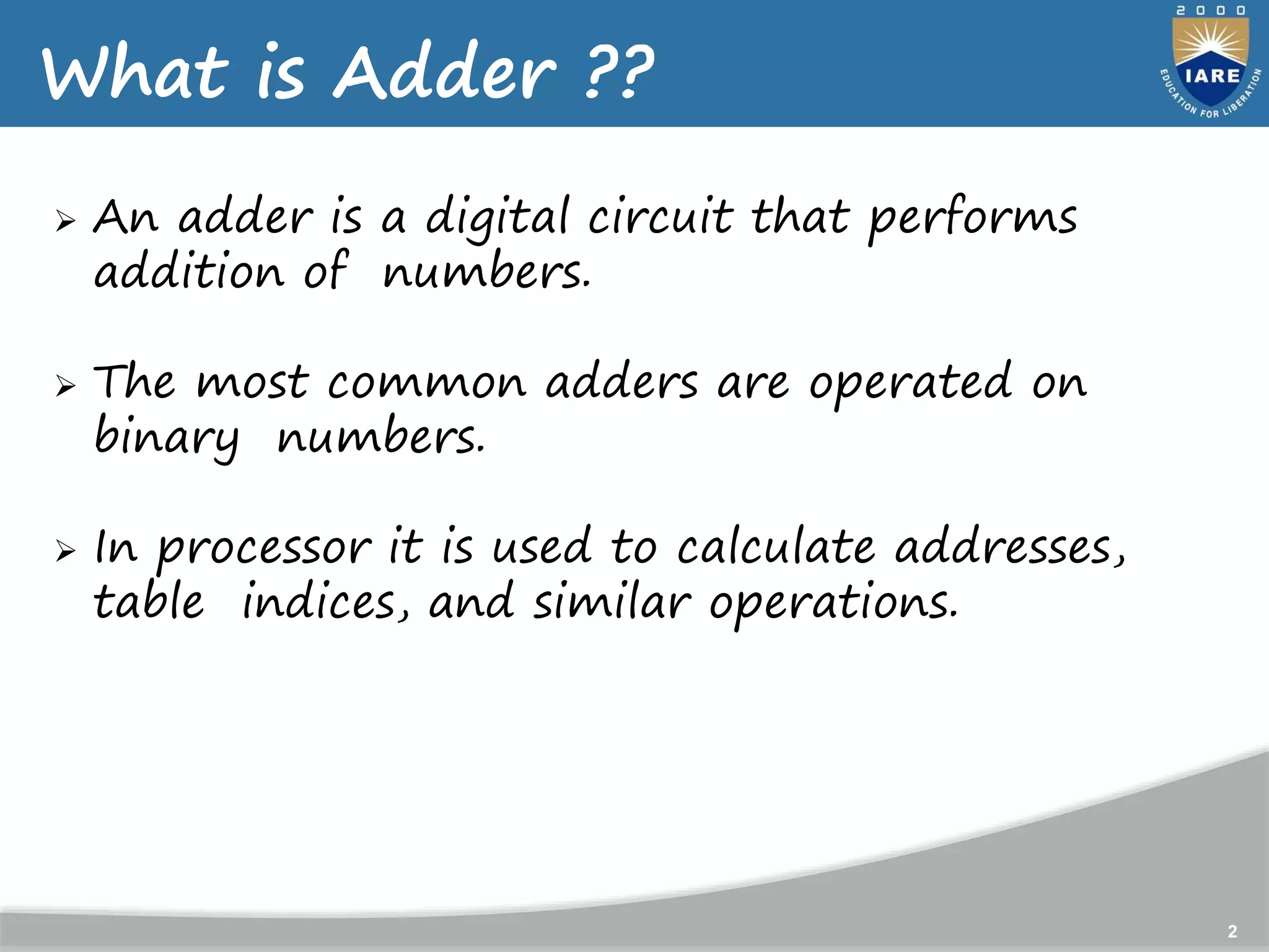 Ripple Carry Adder | PPTX