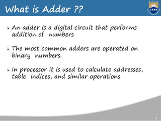 Ripple Carry Adder | PPTX