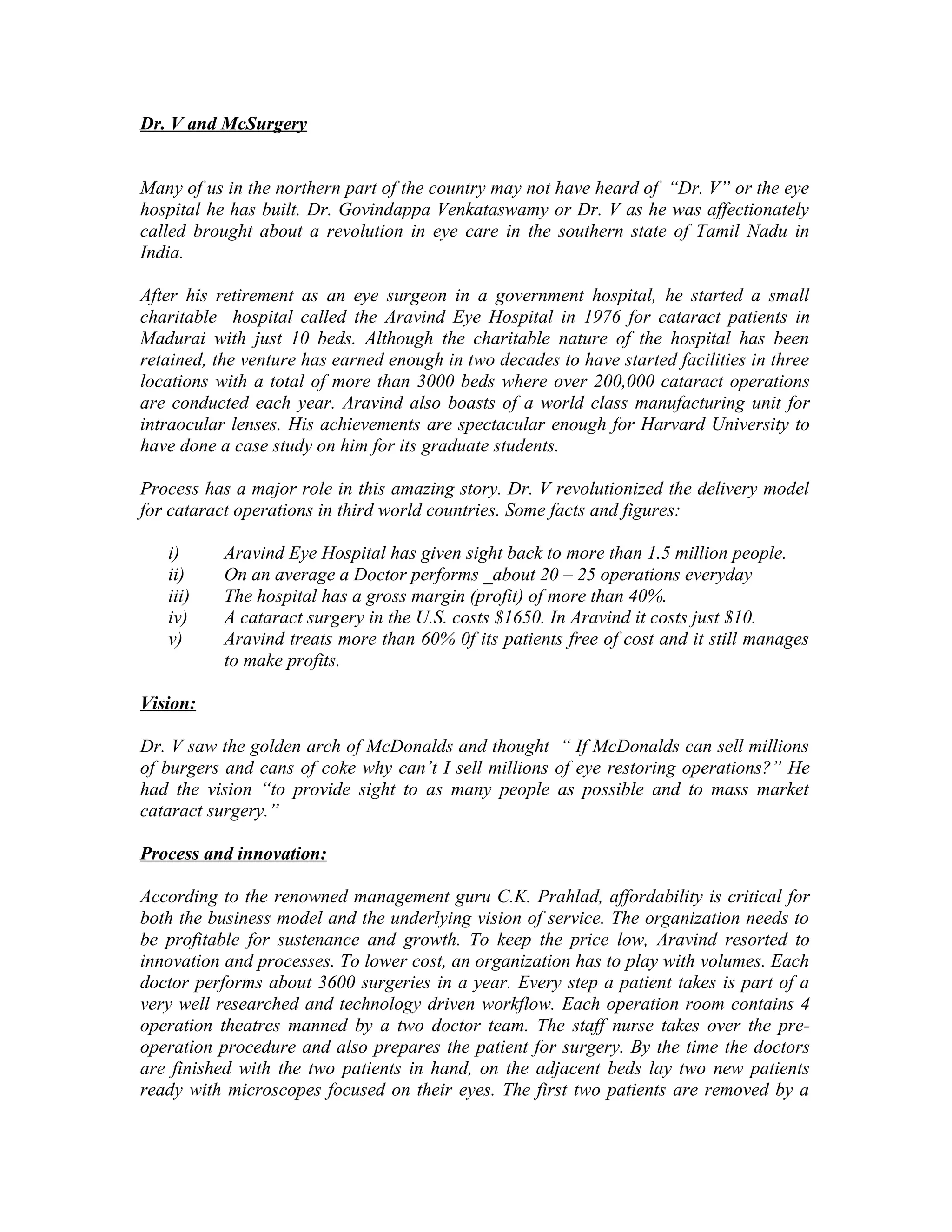 Aravind eye hospital | DOC